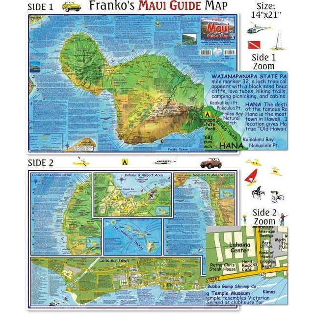 Franko Maps - Maui Guide Map - Walmart.com