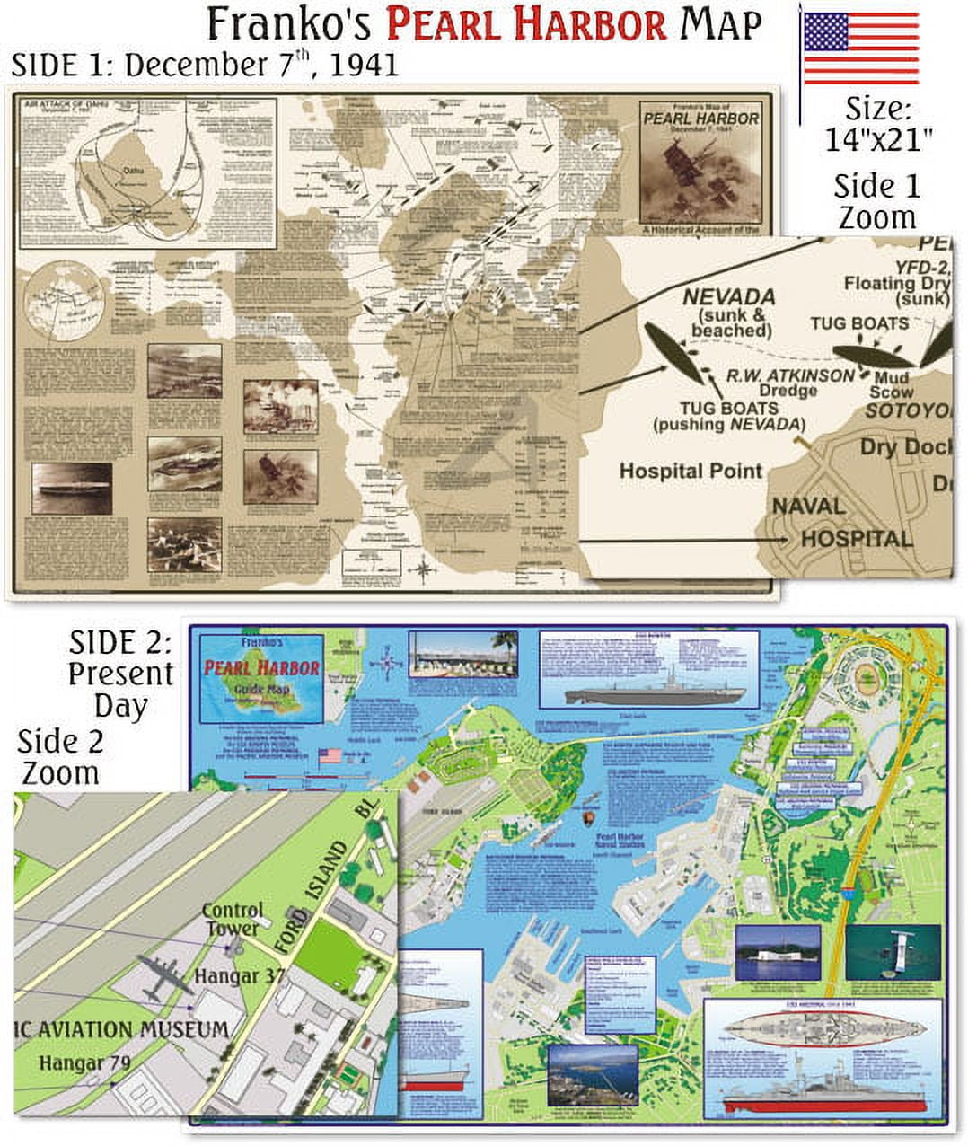 Franko Maps - Pearl Harbor Map - Walmart.com