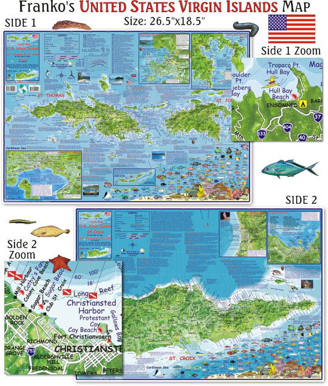 Franko Maps - U.S. Virgin Islands Map - Walmart.com