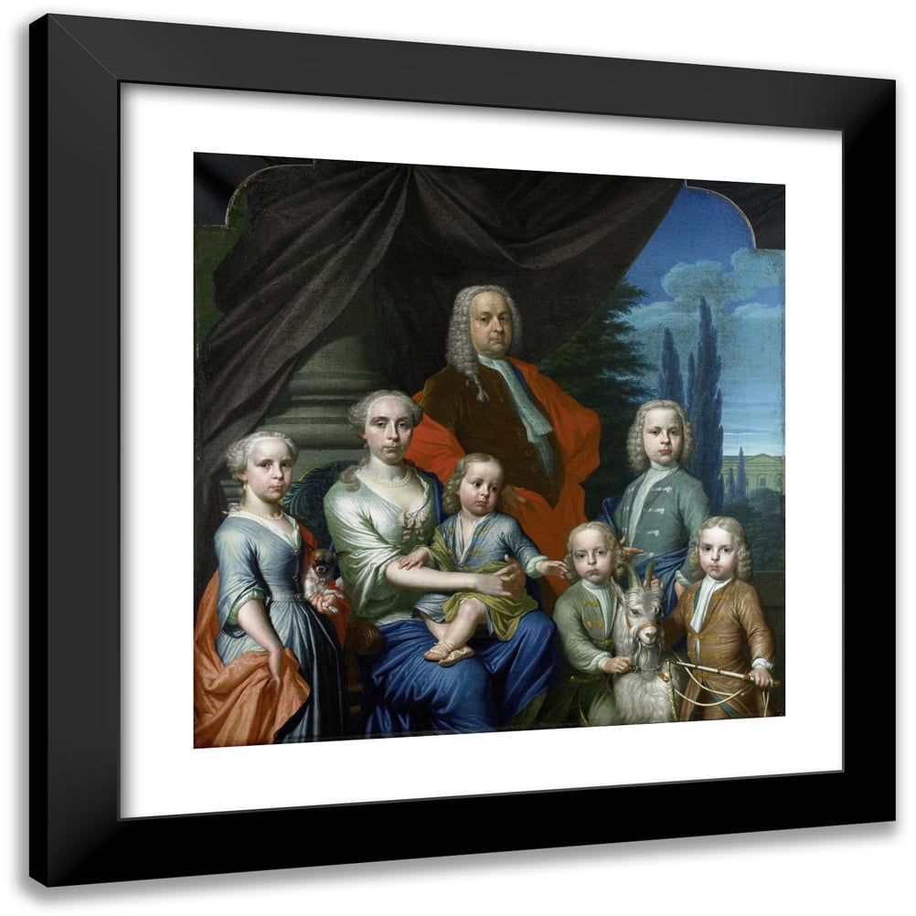 Frans Decker 15x15 Black Modern Framed Museum Art Print Titled - Willem Philip Kops (1695-1756 ...