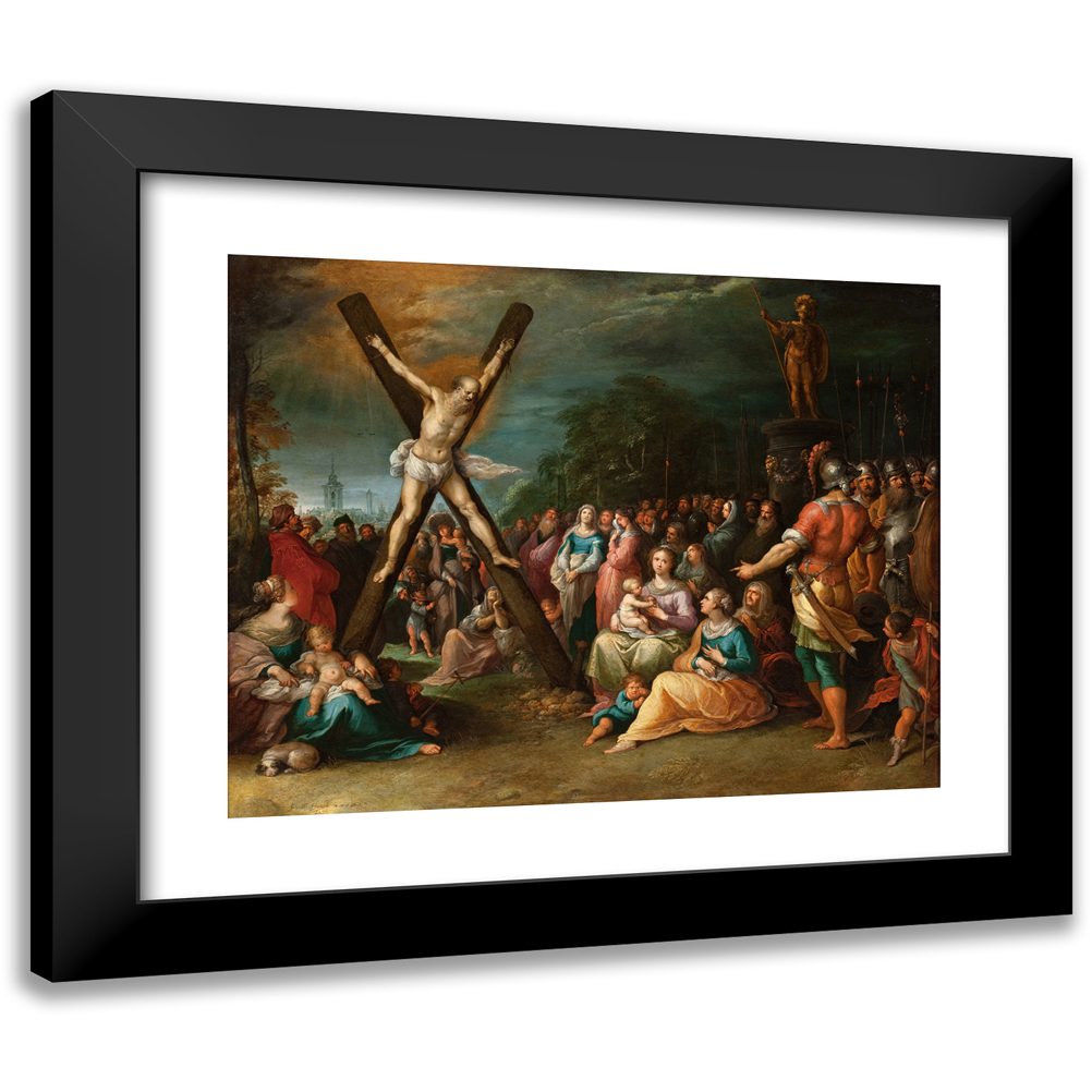 Frans Francken the Younger 24x20 Black Modern Framed Museum Art Print Titled - The Crucifixion ...