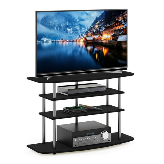 Frans Turn-N-Tube TV Stand for TV Size up to 43 Inch, 4-Tier, Black Oak ...