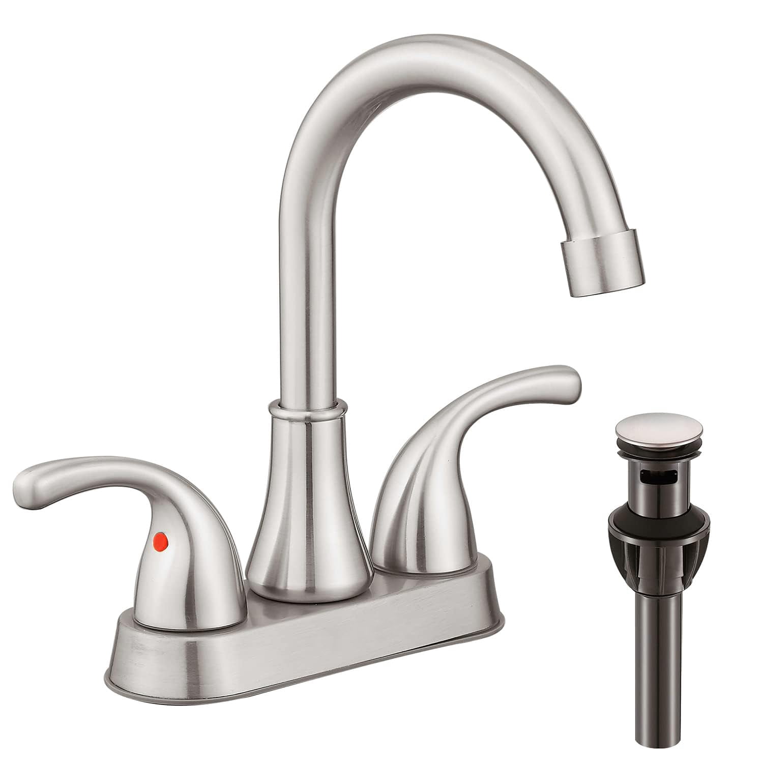 Fransiton 2 Handle 3 Holes Bathroom Sink Faucet with Pop Up Drain 360 ...