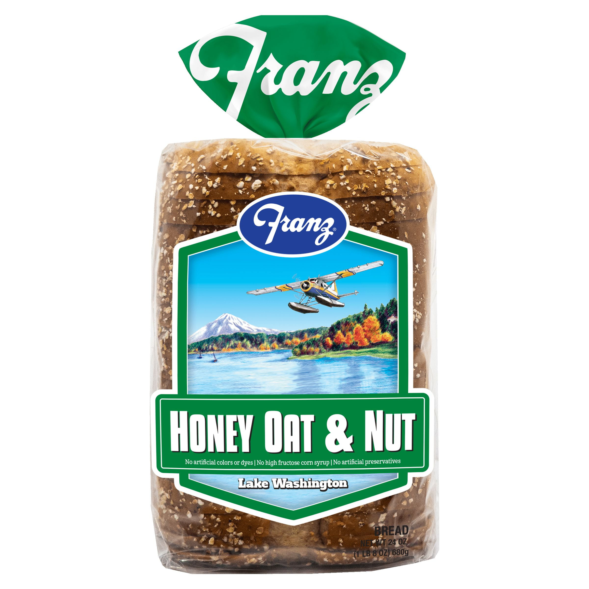 Franz Bakery Honey Oat Nut Bread 24 oz with oats, honey, and mixed nuts ...
