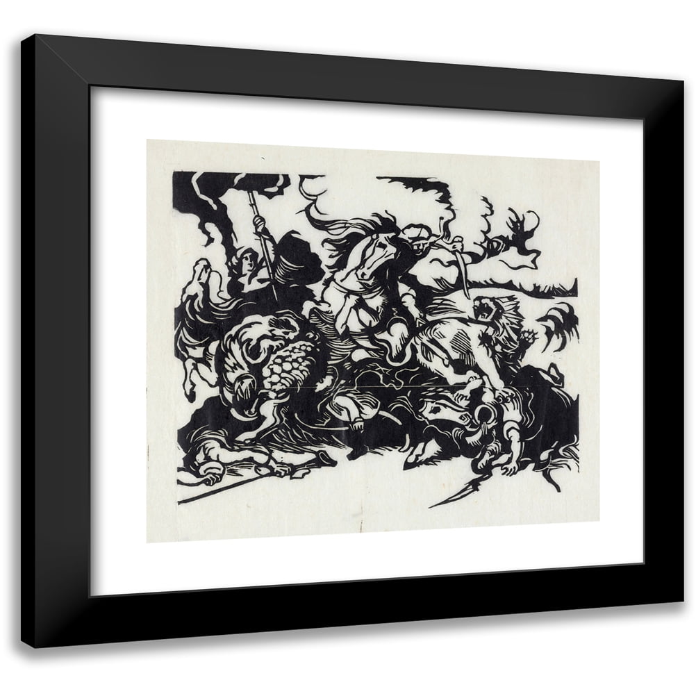 Franz Marc 13x12 Black Modern Framed Museum Art Print Titled - Lion ...