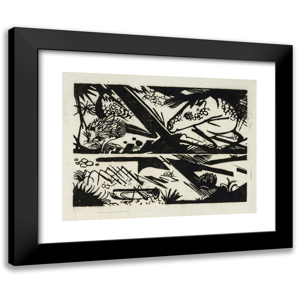 Franz Marc 14x12 Black Modern Framed Museum Art Print Titled - Horse ...