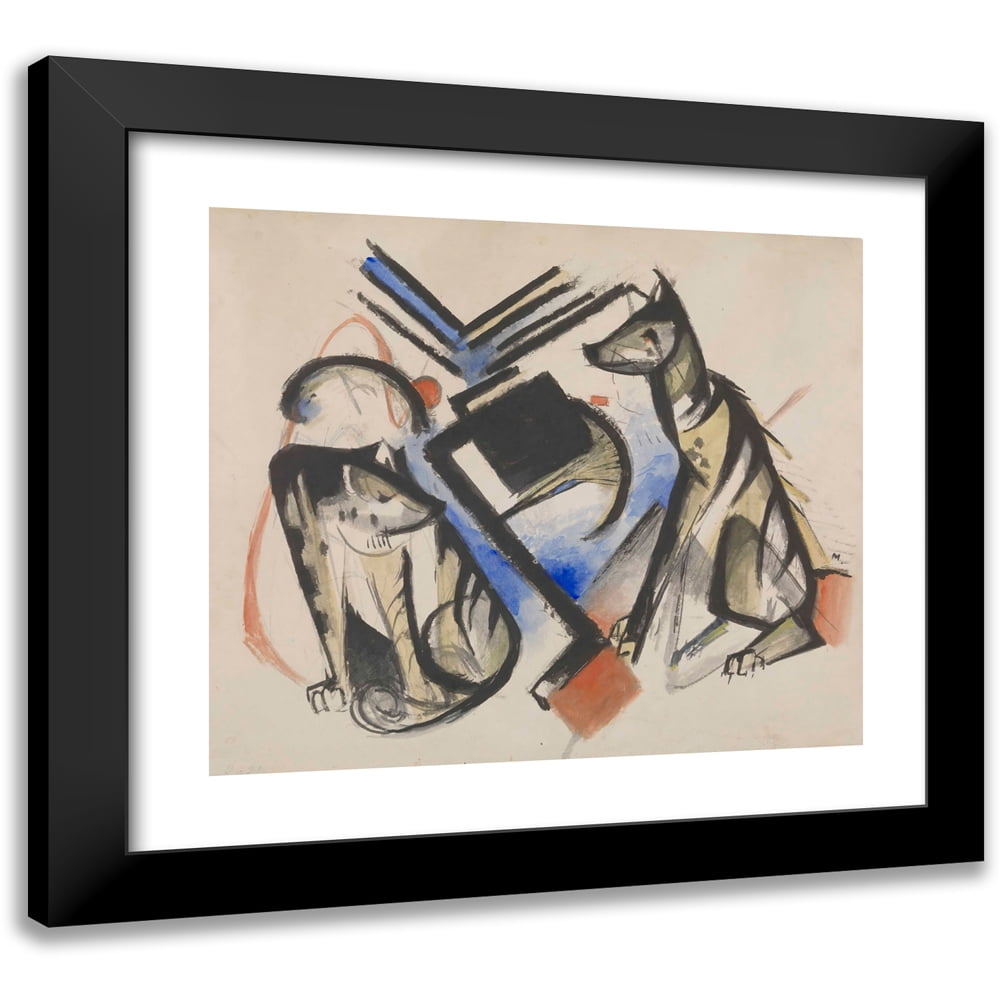 Franz Marc 17x15 Black Modern Framed Museum Art Print Titled - Two ...