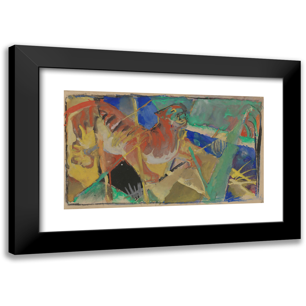Franz Marc 24x16 Black Modern Framed Museum Art Print Titled - Tiger in ...