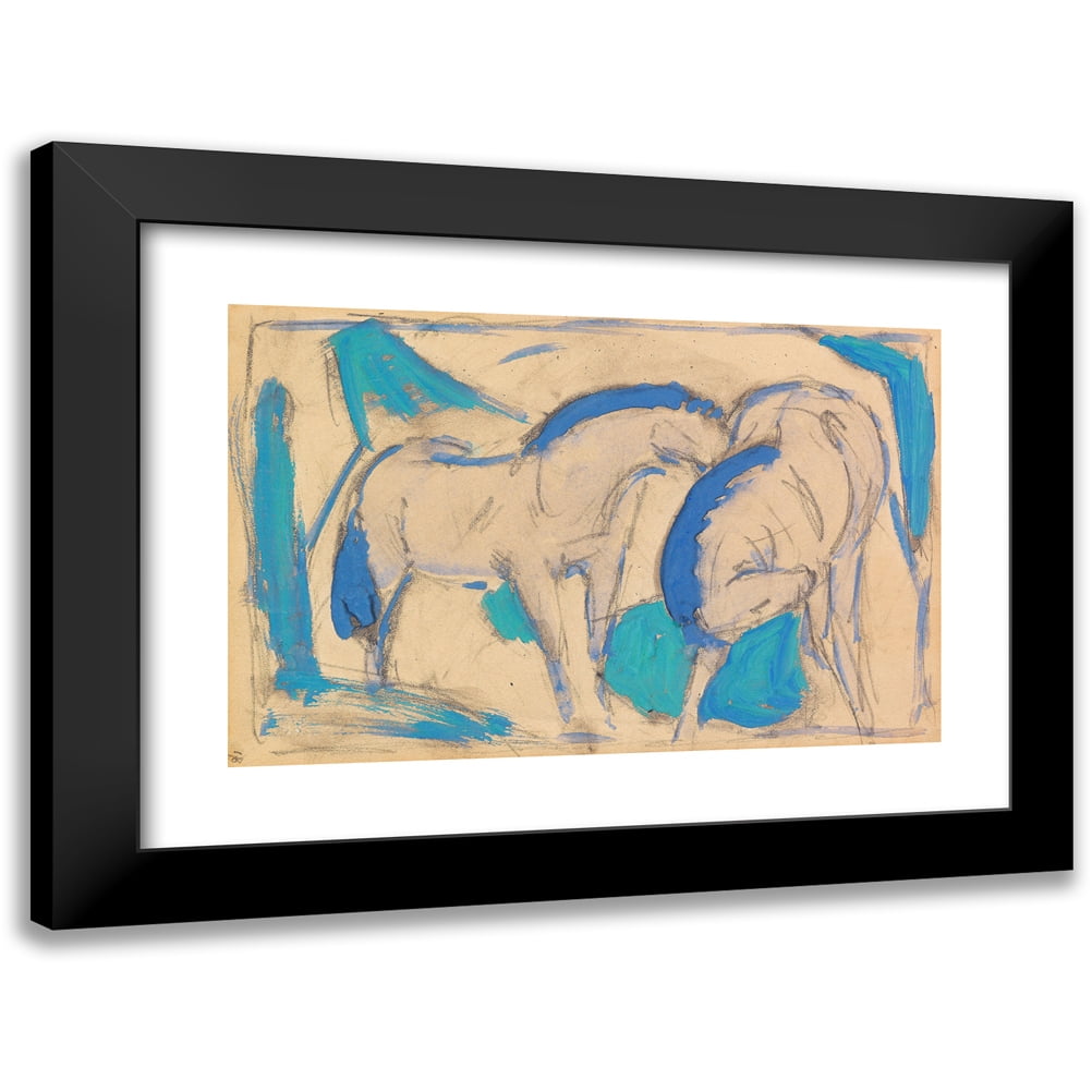 Franz Marc 24x17 Black Modern Framed Museum Art Print Titled - Two ...