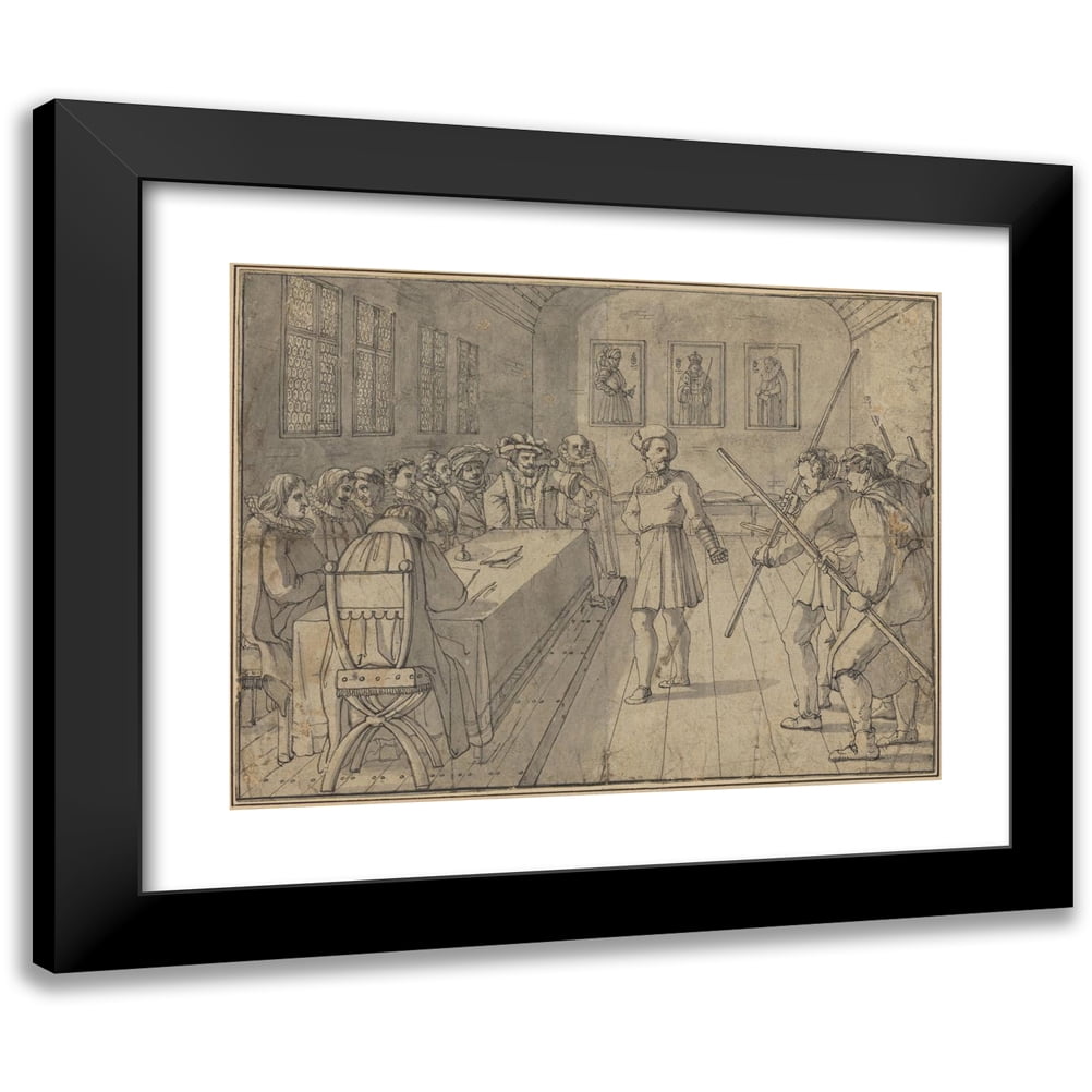 Franz Pforr 14x12 Black Modern Framed Museum Art Print Titled - Scene ...