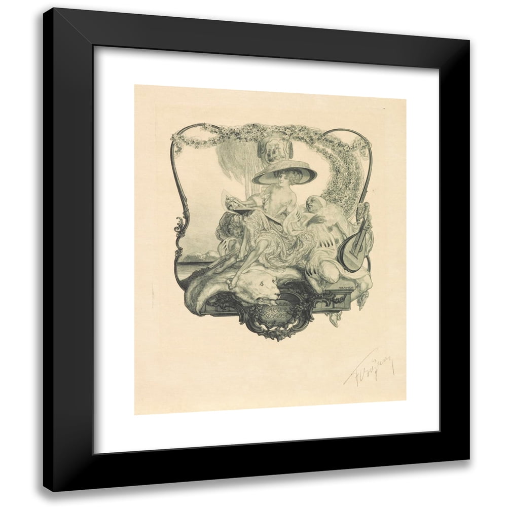 Franz Von Bayros 15x18 Black Modern Framed Museum Art Print Titled ...