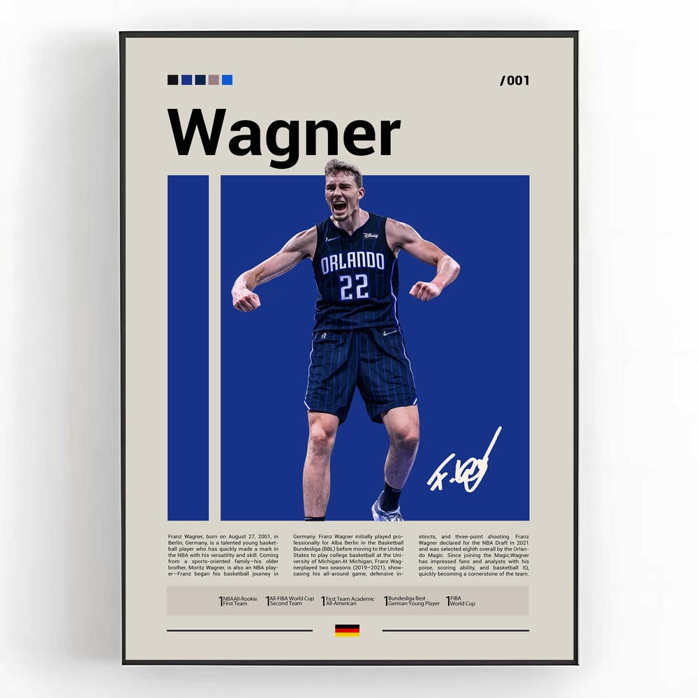 Franz Wagner Poster, Orlando Magic Print, Basketball Art, Sports Poster ...