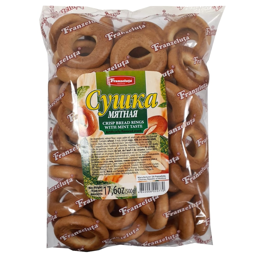 Franzeluta Sushki With Mint Small Hard Bagel 500 g/ 1.1 lb - Walmart.com