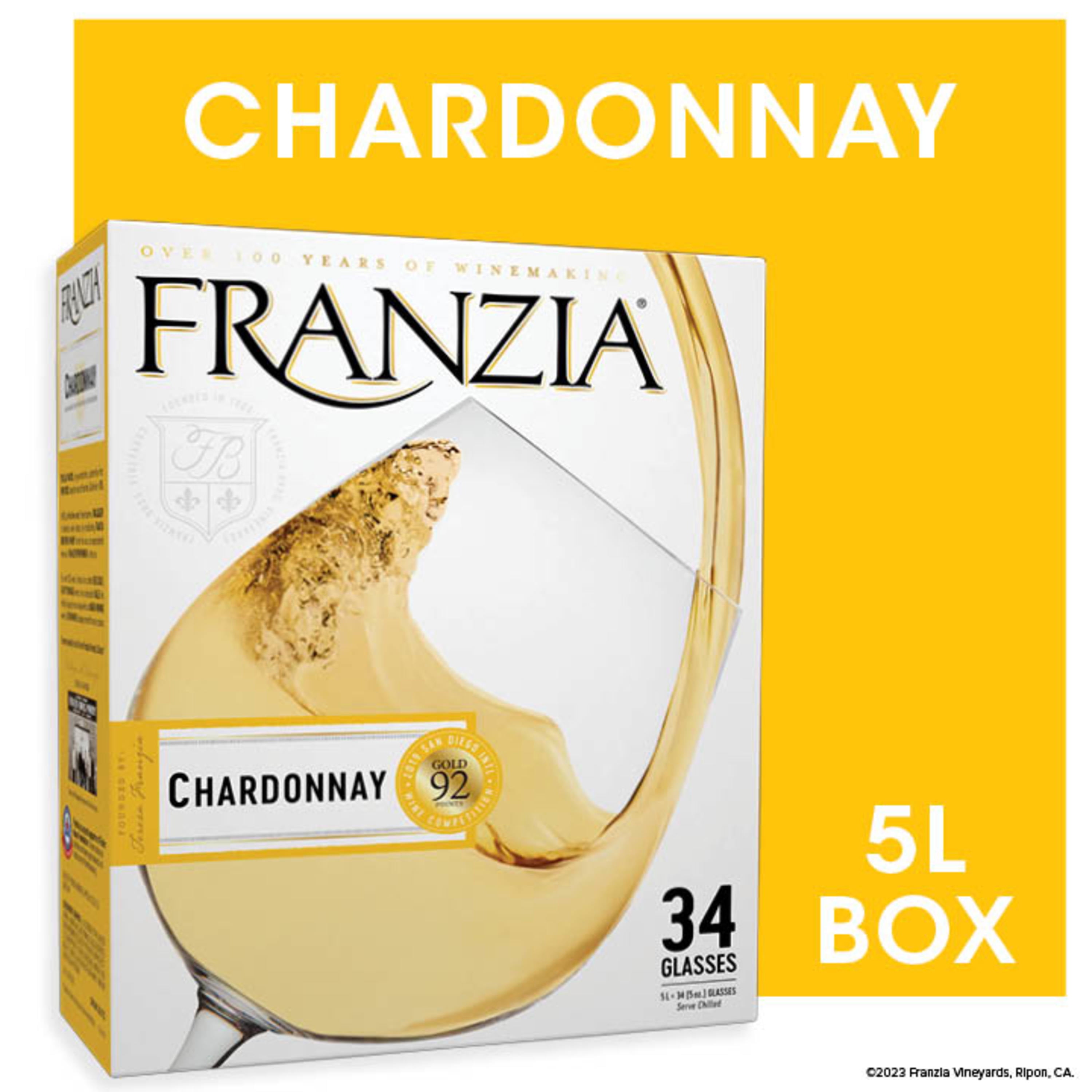 Franzia Chardonnay White Wine, 5 Liter Box - Walmart.com