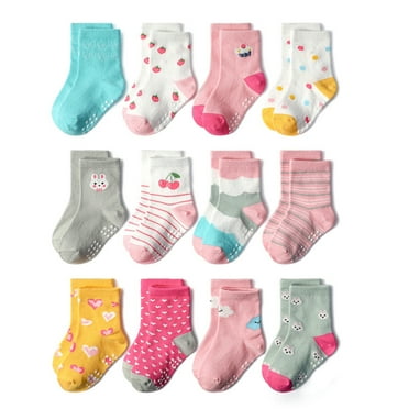 12 Pairs Baby Non Slip Socks Toddler Socks With Grips Ankle For Infants ...