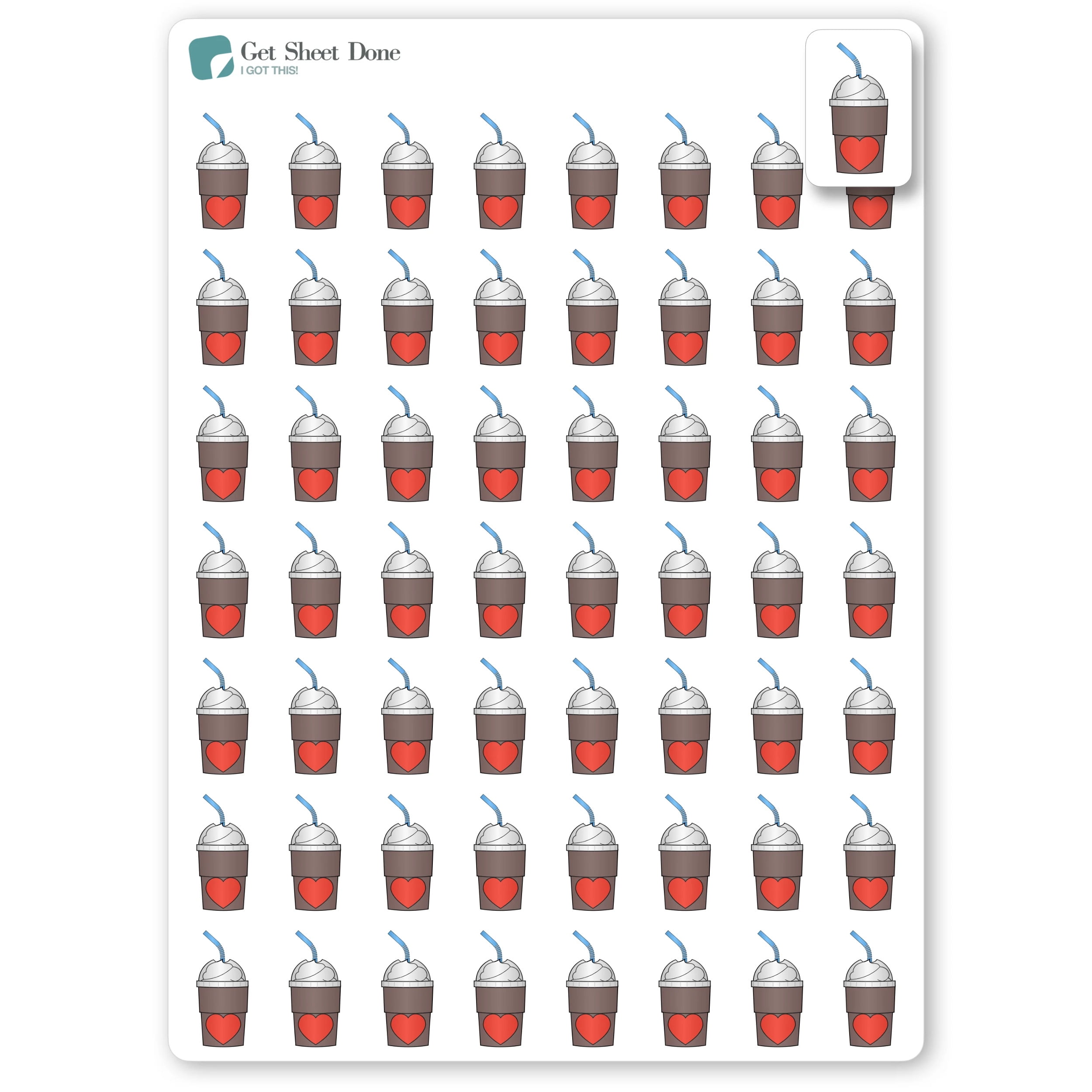 Frappe Coffee Date Planner Stickers / Appointments Reminder Stickers ...