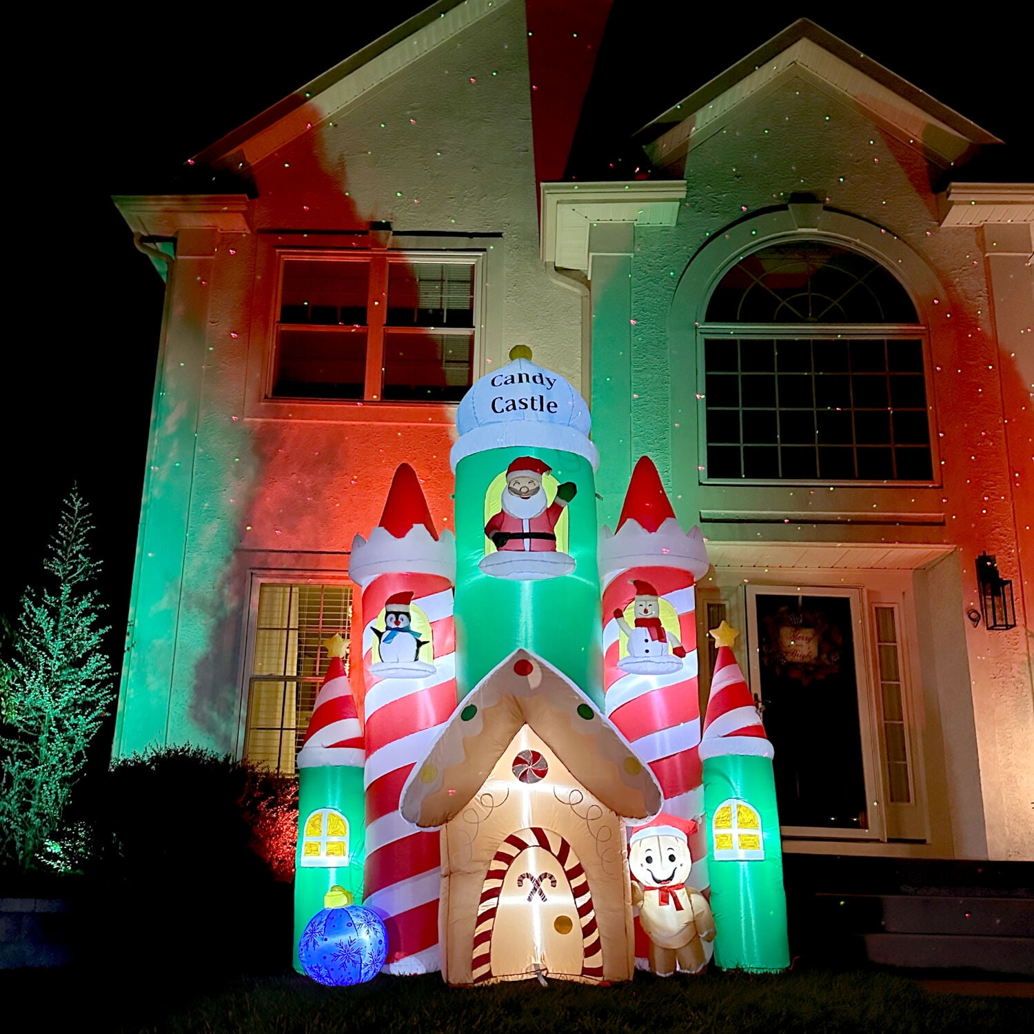 Fraser Hill Farm 10ft Inflatable Candy Castle w/ Lights - Walmart.com