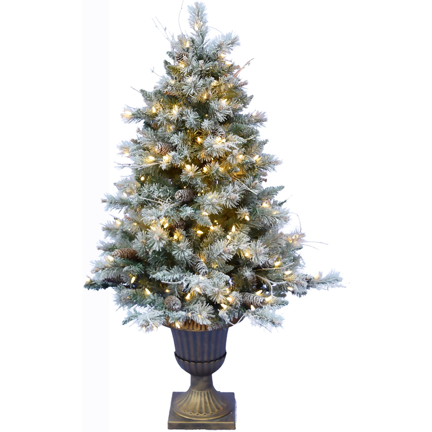 Fraser Hill Farm 4.5-Ft. Frosted Porch Accent Tree with Pinecone ...