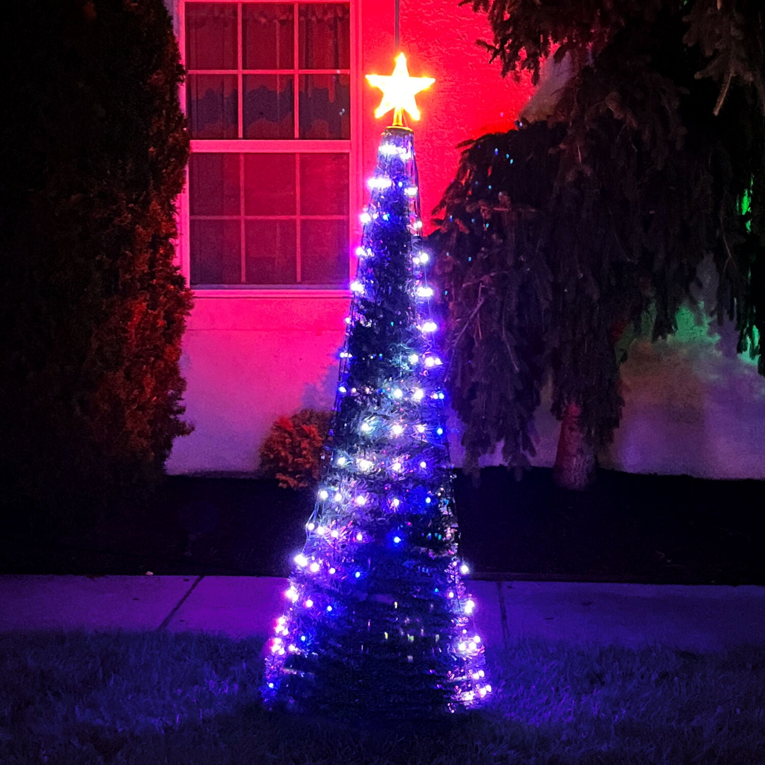 Fraser Hill Farm 4' Indoor/Outdoor Prelit Pop-Up Tree with Multicolor ...