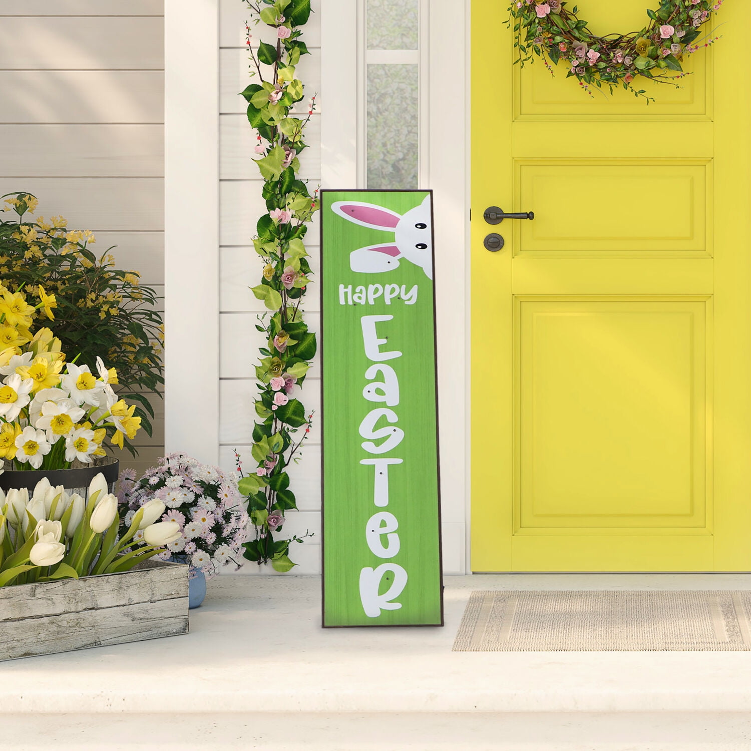 Fraser Hill Farm 45-in. HAPPY EASTER Porch Leaner Sign with Battery ...