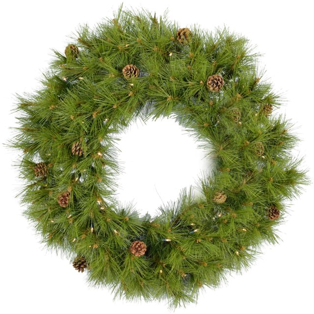 Fraser Hill Farm 48-In. Eastern Pine Artificial Holiday Wreath with ...