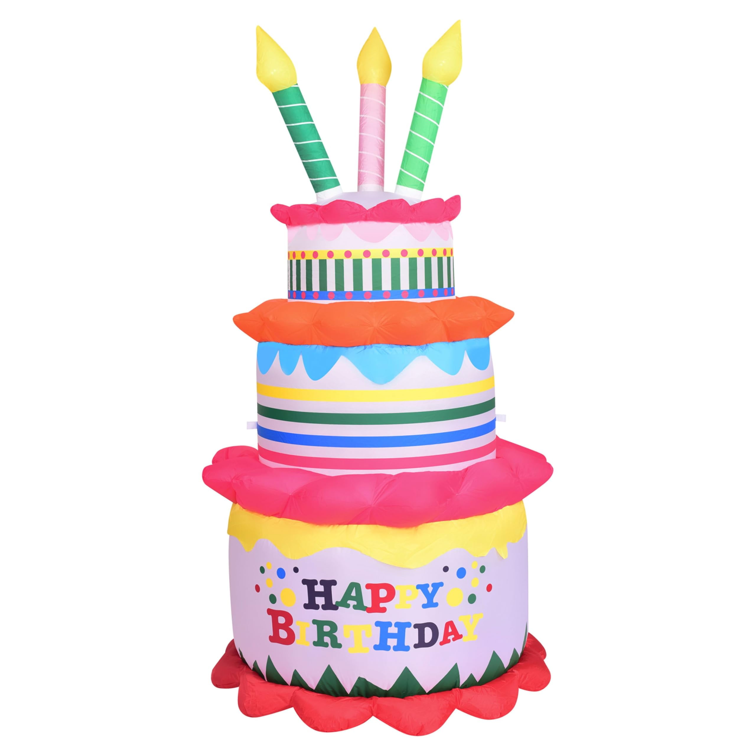Fraser Hill Farm 6-Ft. Inflatable Happy Birthday Cake with Lights ...
