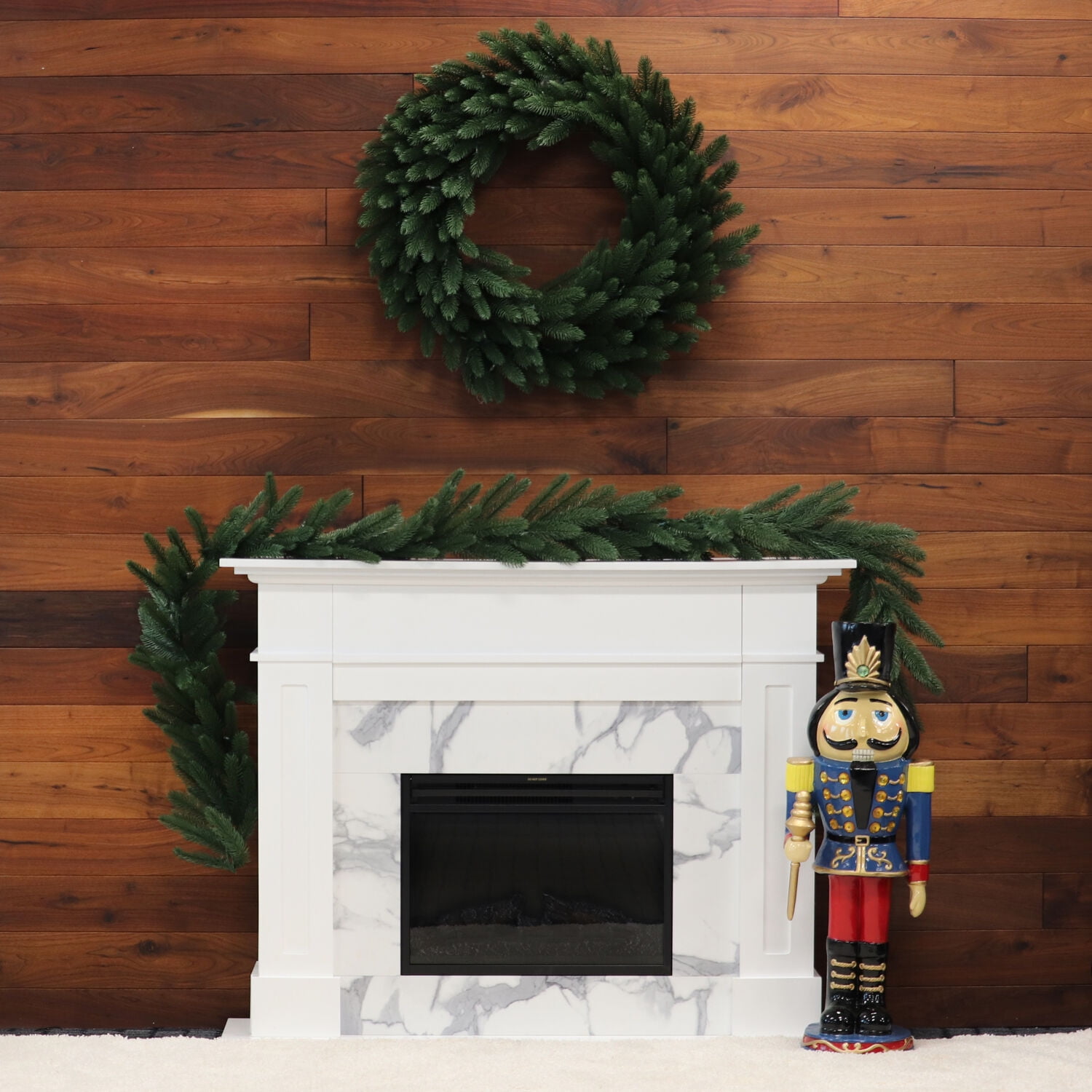 Fraser Hill Farm 9-Ft. Green Fir Garland, No Lights | Festive Christmas ...