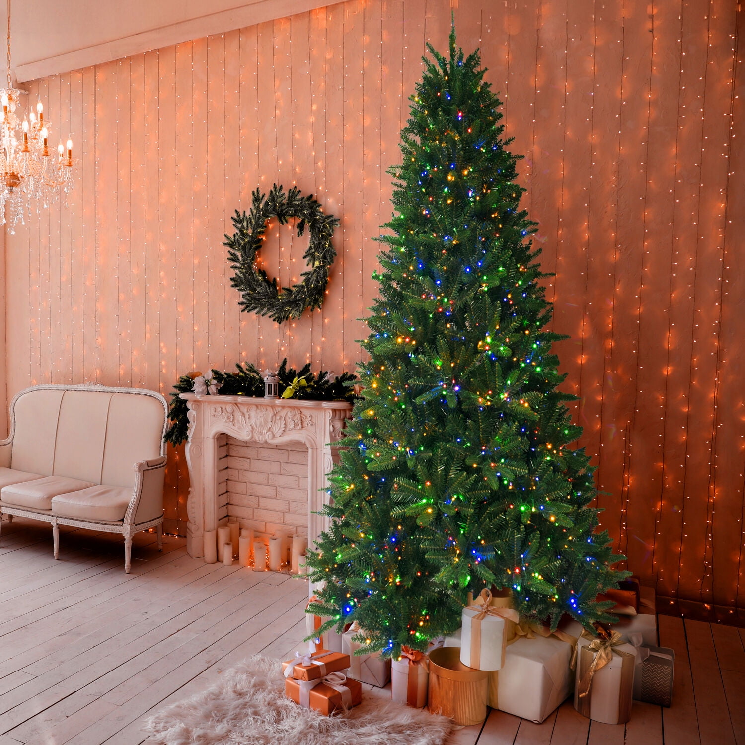 Fraser Hill Farm 9-ft. York Pine Artificial Christmas Tree, Memory Wire ...