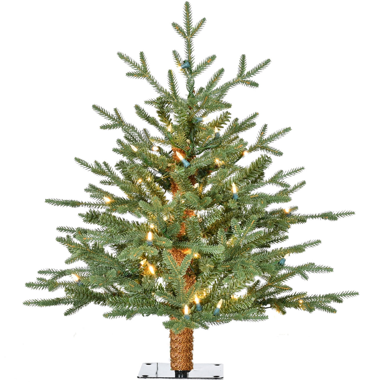 Fraser Hill Farm Green Alpine Accent Tree, 2 Feet Tall Artificial Tree ...