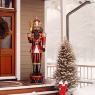 Fraser Hill Farm Christmas Décor, 35" Pre-Lit Toy Soldier with Bass ...