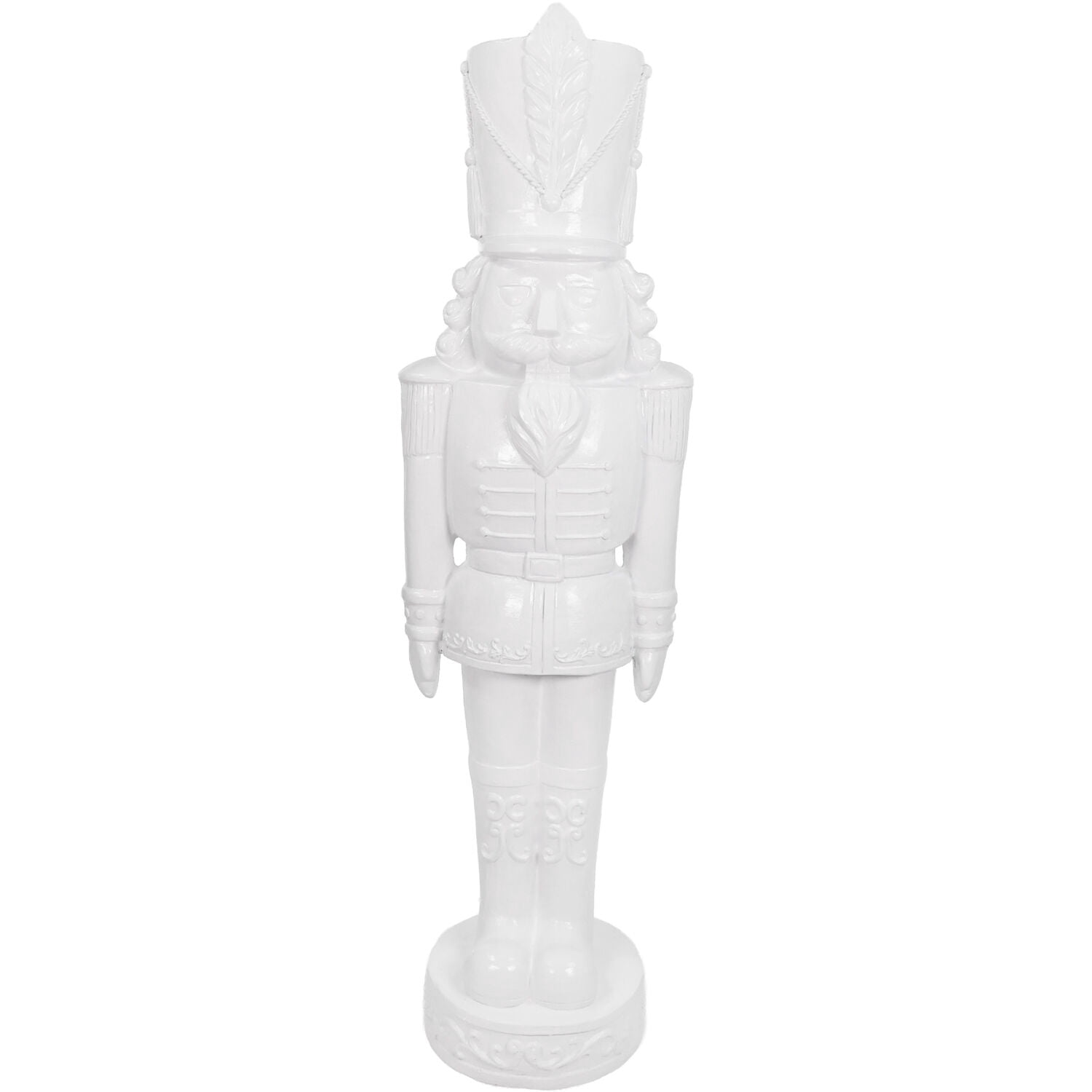 Fraser Hill Farm Resin Nutcracker Soldier Figurine, 4-Ft, Glossy White ...