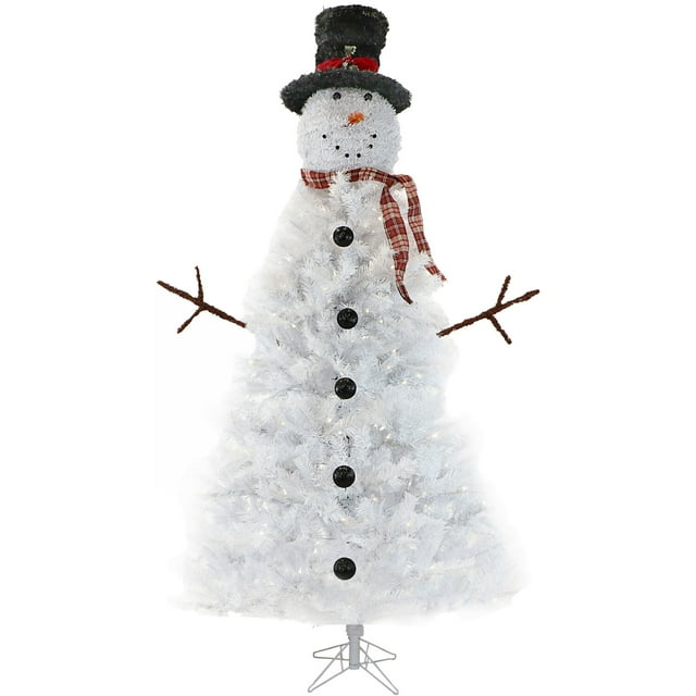 Fraser Hill Farm Prelit 450 Clear LED Lights White Snowman Christmas ...