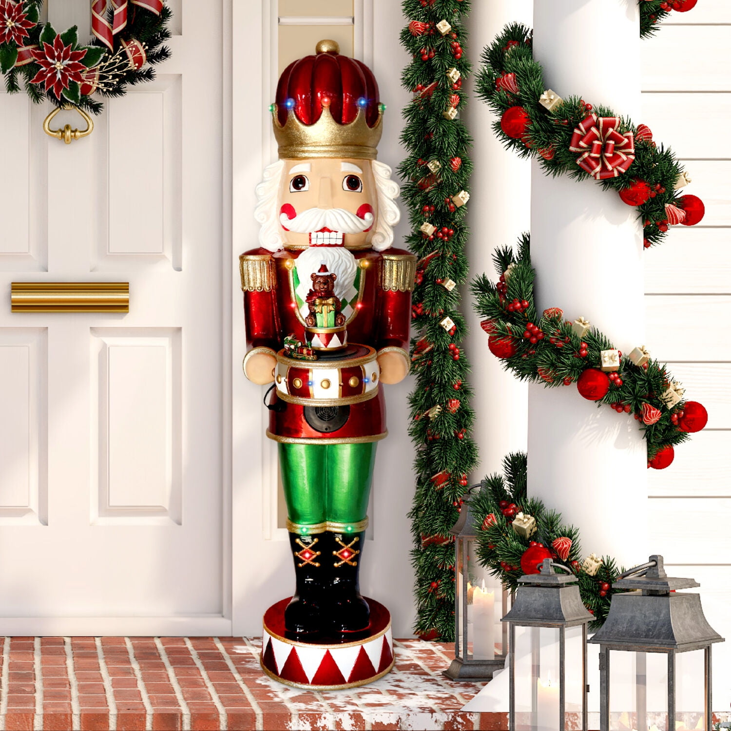 Fraser Hill Farm Prelit LED Nutcracker Indoor/Outdoor Statue, 4-ft ...