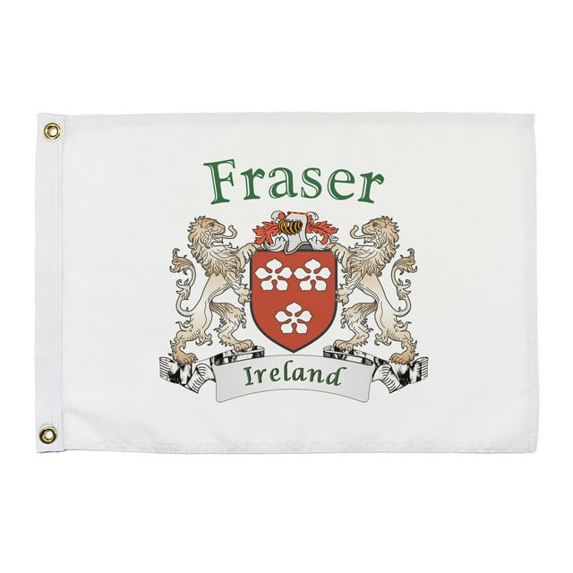 Fraser Irish Coat of Arms Small White Flag - 16"x10.5" inches - Walmart.com