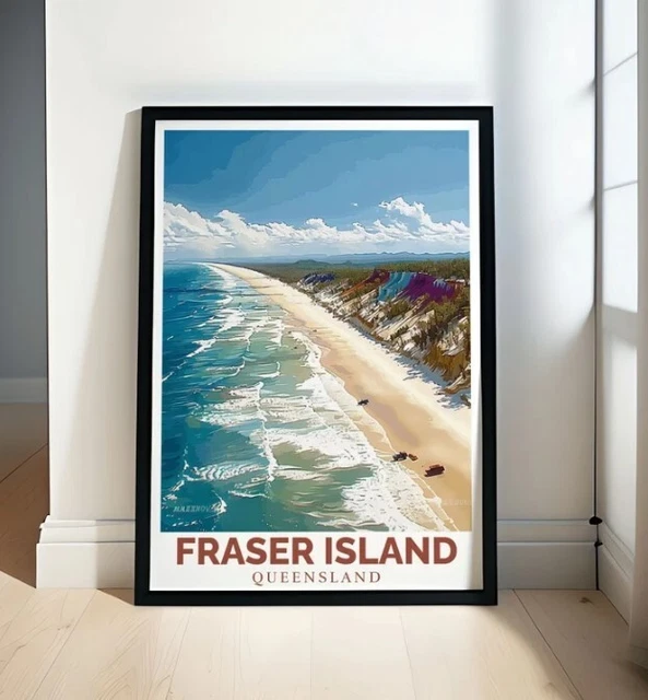 Fraser Island Travel Poster - Fraser Island And 75 Mile Beach Decor NO ...