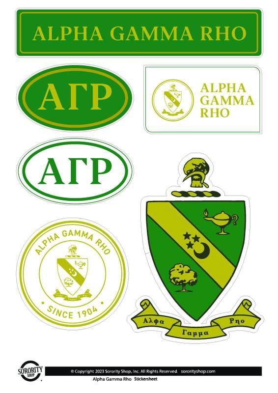 Fraternity Alpha Gamma Rho Sticker Sheets - Custom Designed Vinyl ...