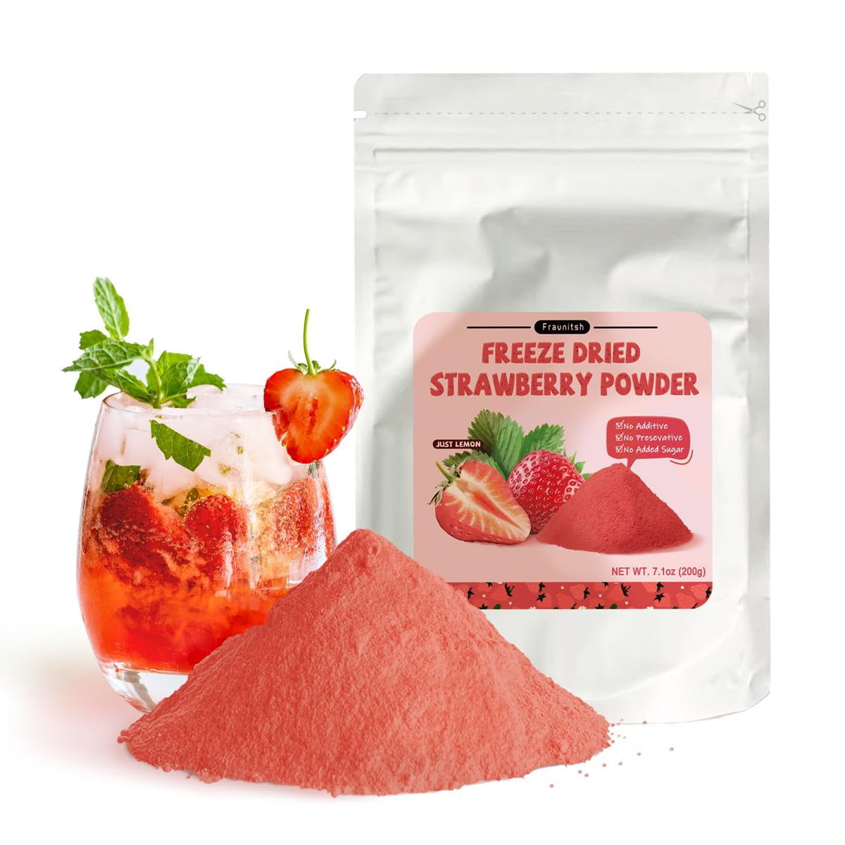 Fraunitsh Strawberry Powder 7.05oz IEF31 | Freeze Dried Strawberries ...