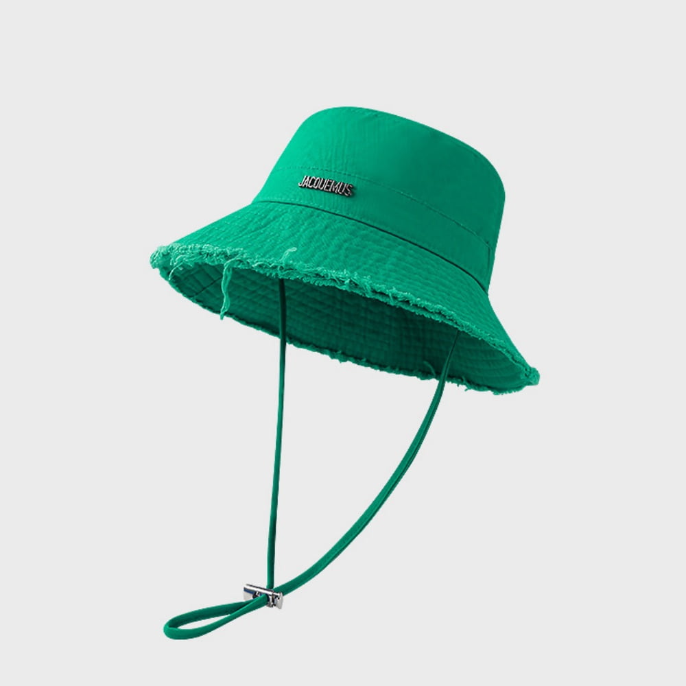 Frayed Edge Bucket Hat with Adjustable Chin Rop Summer Beach Sun Hat ...