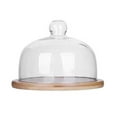 Frcolor Glass Food Cover with Wooden Plate Clear Lid Design - Walmart.com