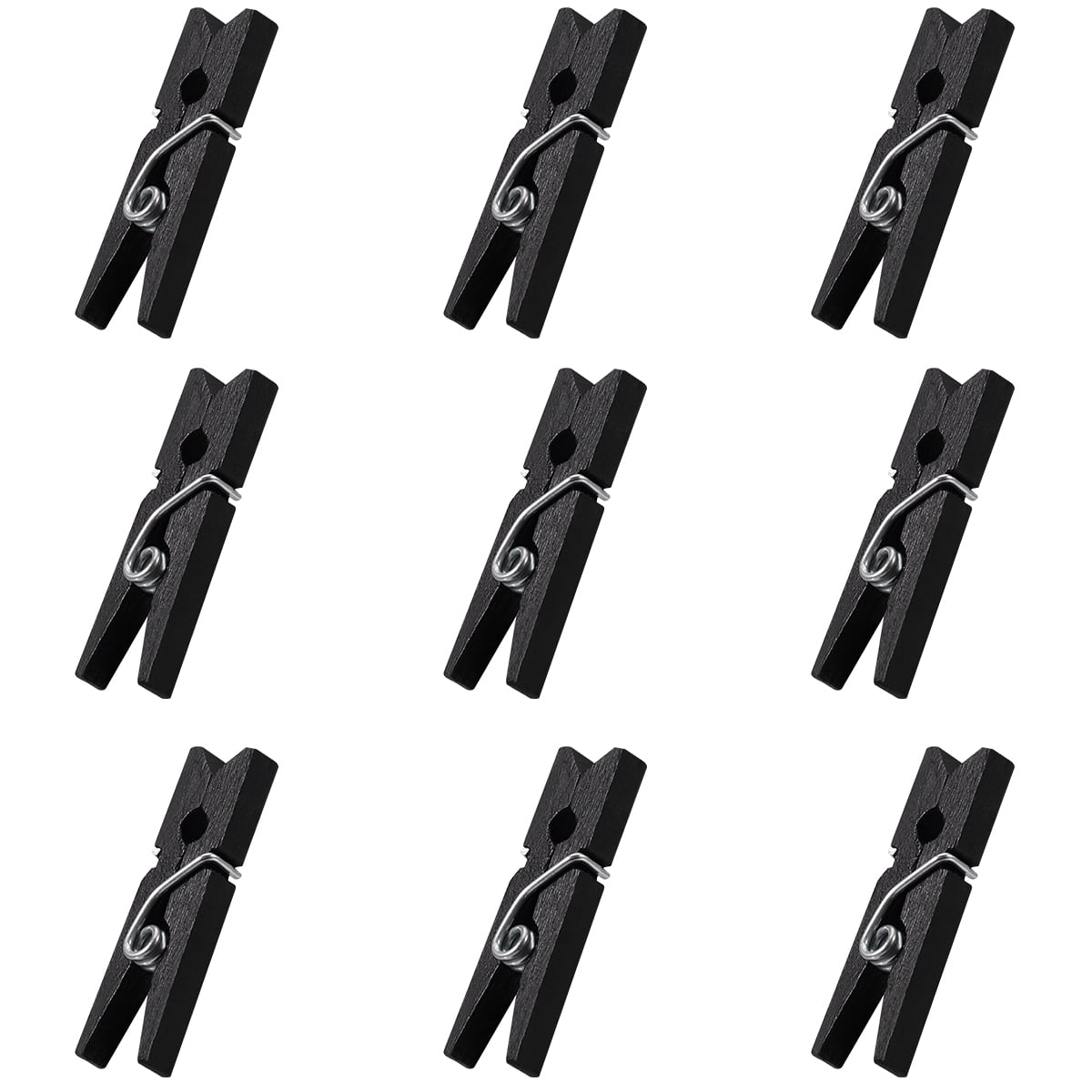 WASHWEPE Little Clothes Pins For Hanging Pictures Ounona 100Pcs Black ...