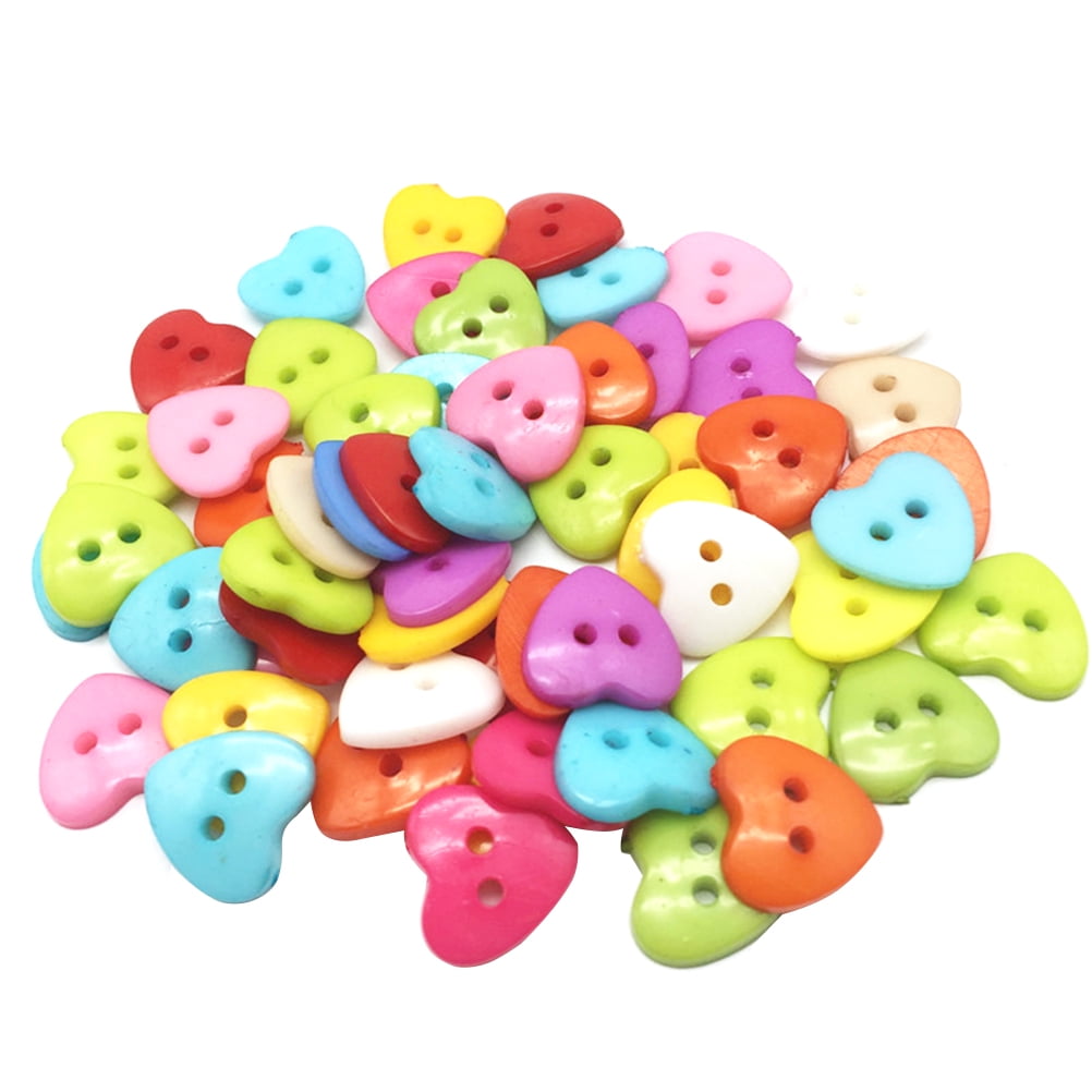 Frcolor 100Pcs Mixed Colors Heart Shaped Plastic Snap Button Fastener ...
