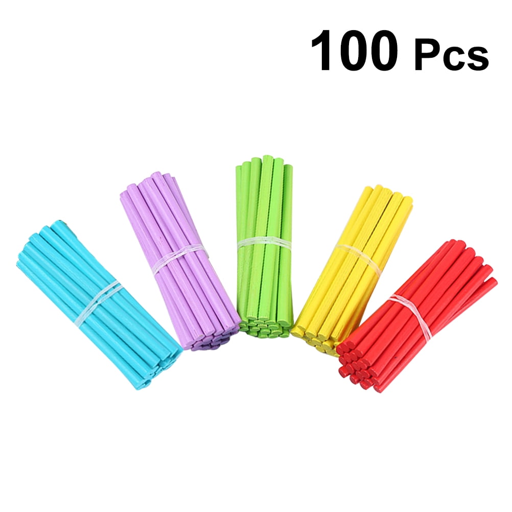 Frcolor 100pcs Colorful Math Manipulatives Math Wooden Counting Sticks ...