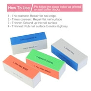 Maryton 4-Way Nail Buffer Block, Nail Art Manicure Pedicure Tool, 4 Pcs ...