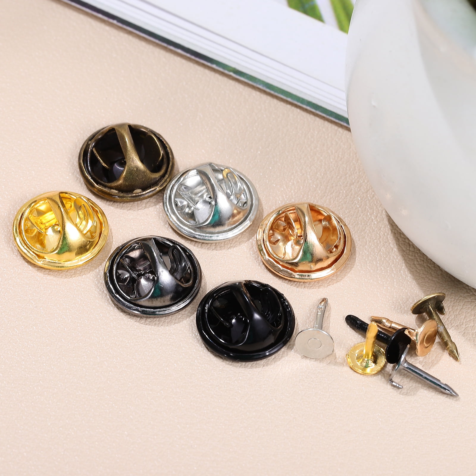 KAKOWELY Butterfly Clutch Tie Tacks Pin Backs Iron 120 Sets 0.47X0.47X0 ...