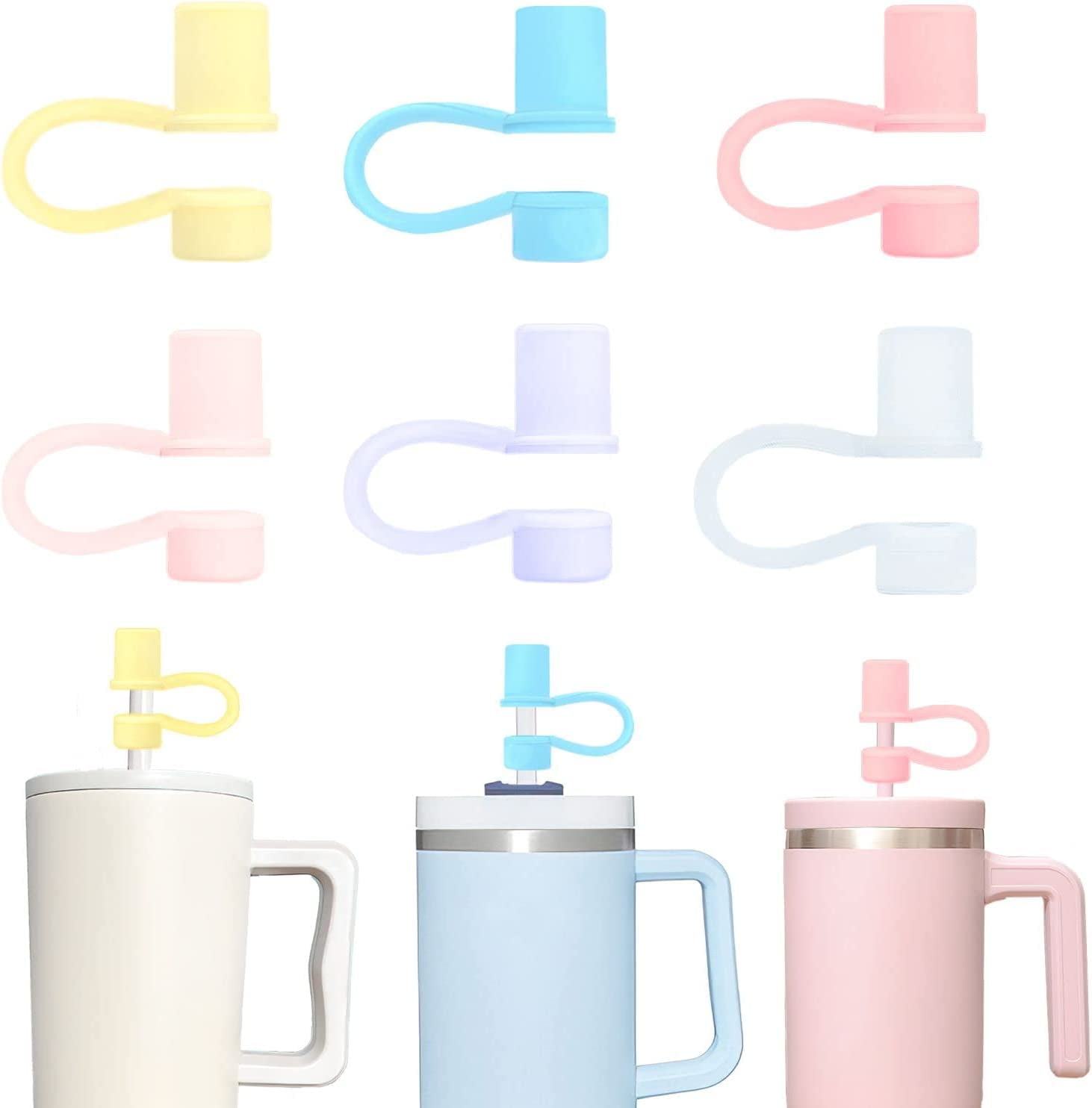 Frcolor 12Pcs Straw Protectors Colored Straw Plugs Reusable Straw Cover ...