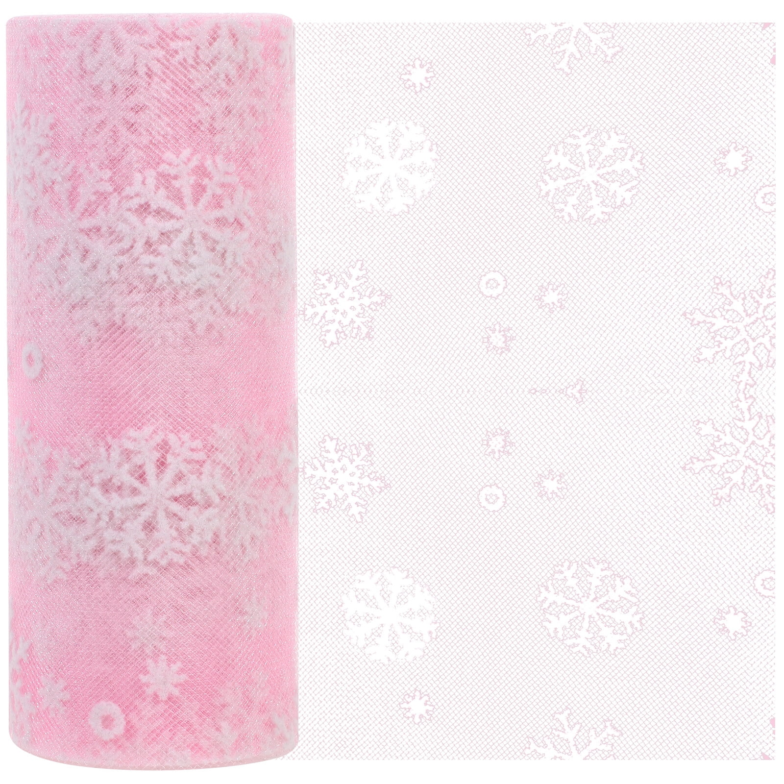 Frcolor 15cm 10Yards Christmas Snowflake Tulle Roll Glittering Organza ...