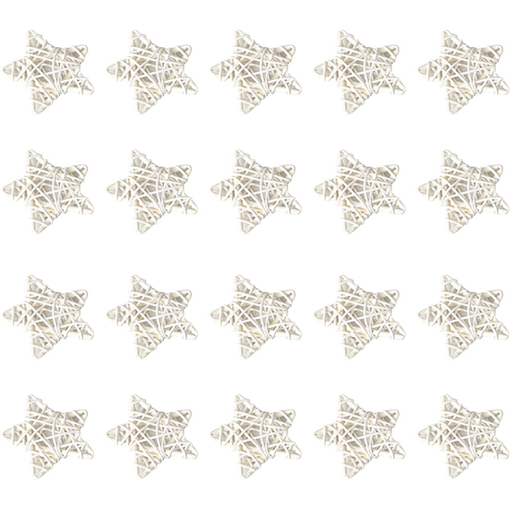 Rattan Stars Decorations, 20pcs 6cm Wicker Rattan Stars Diy Star Shaped ...