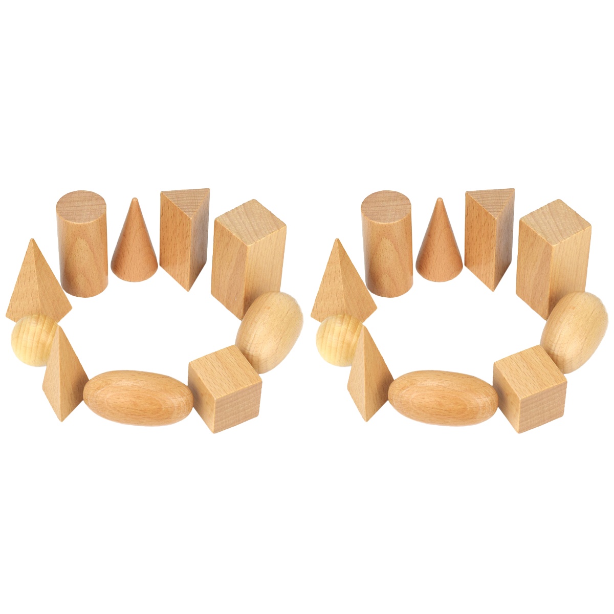 Frcolor 3D Geometric Blocks Wooden Shapes Shapes Solids Toys Math Games ...