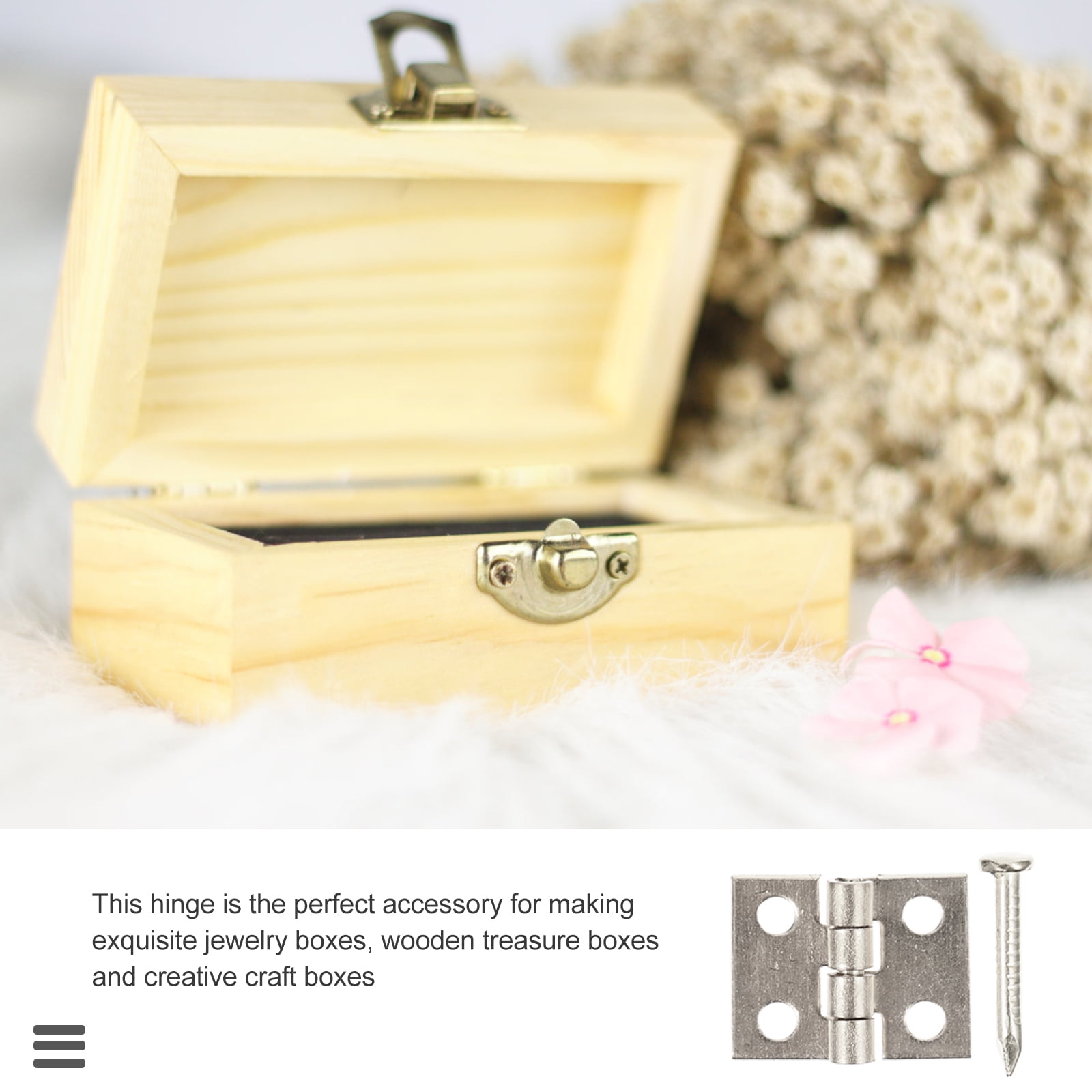 Frcolor 50 Sets Small Mini Hinges Decorative Vintage Mini Brass Hinges ...