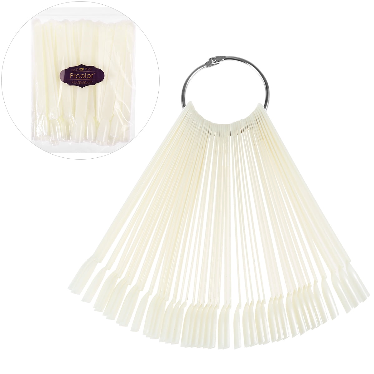 Frcolor 50PCS False Nail Art Tips Sticks Nail Polish Color Plates ...